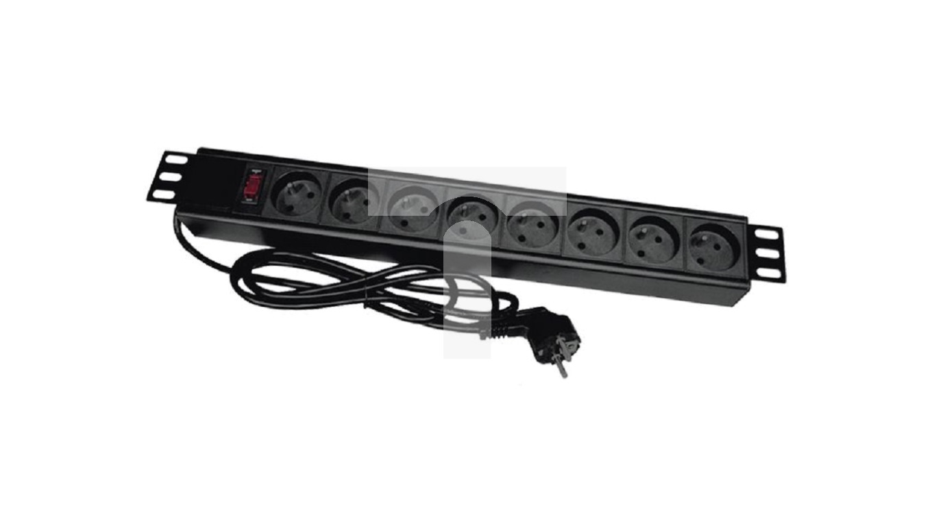 Listwa zasilająca rack 19 cali PDU gniazdo 8 x CEE 7/5 wtyk CEE 7/7 z ...