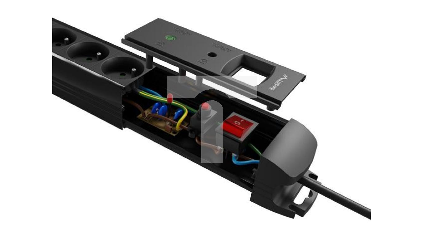 Listwa zasilająca LANBERG SP1 1.5M 5X 230V SCHUKO czarna SP1-05F-0150 ...
