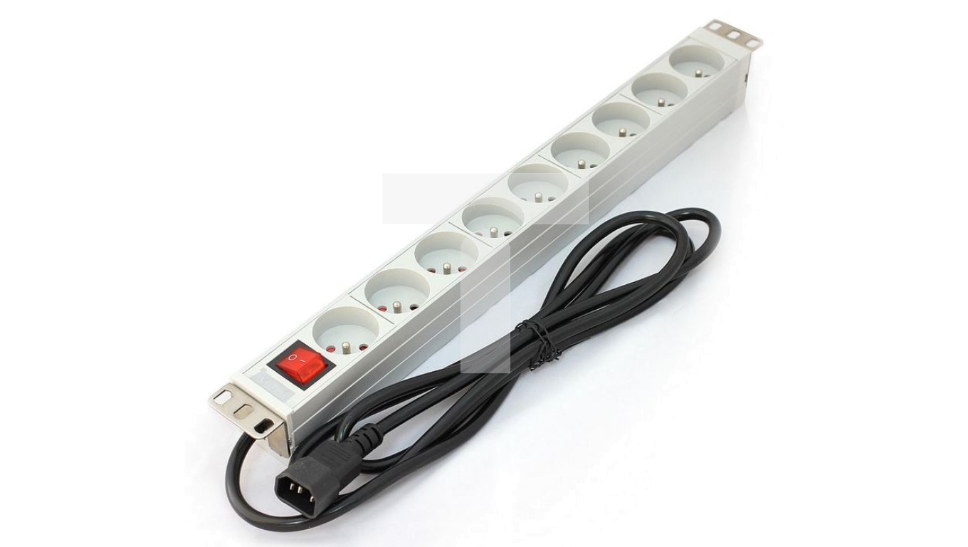 Listwa zasilająca RACK PDU 1U 10A 9x250V 2m aluminiowa C14 A-19-STRIP-4 ...