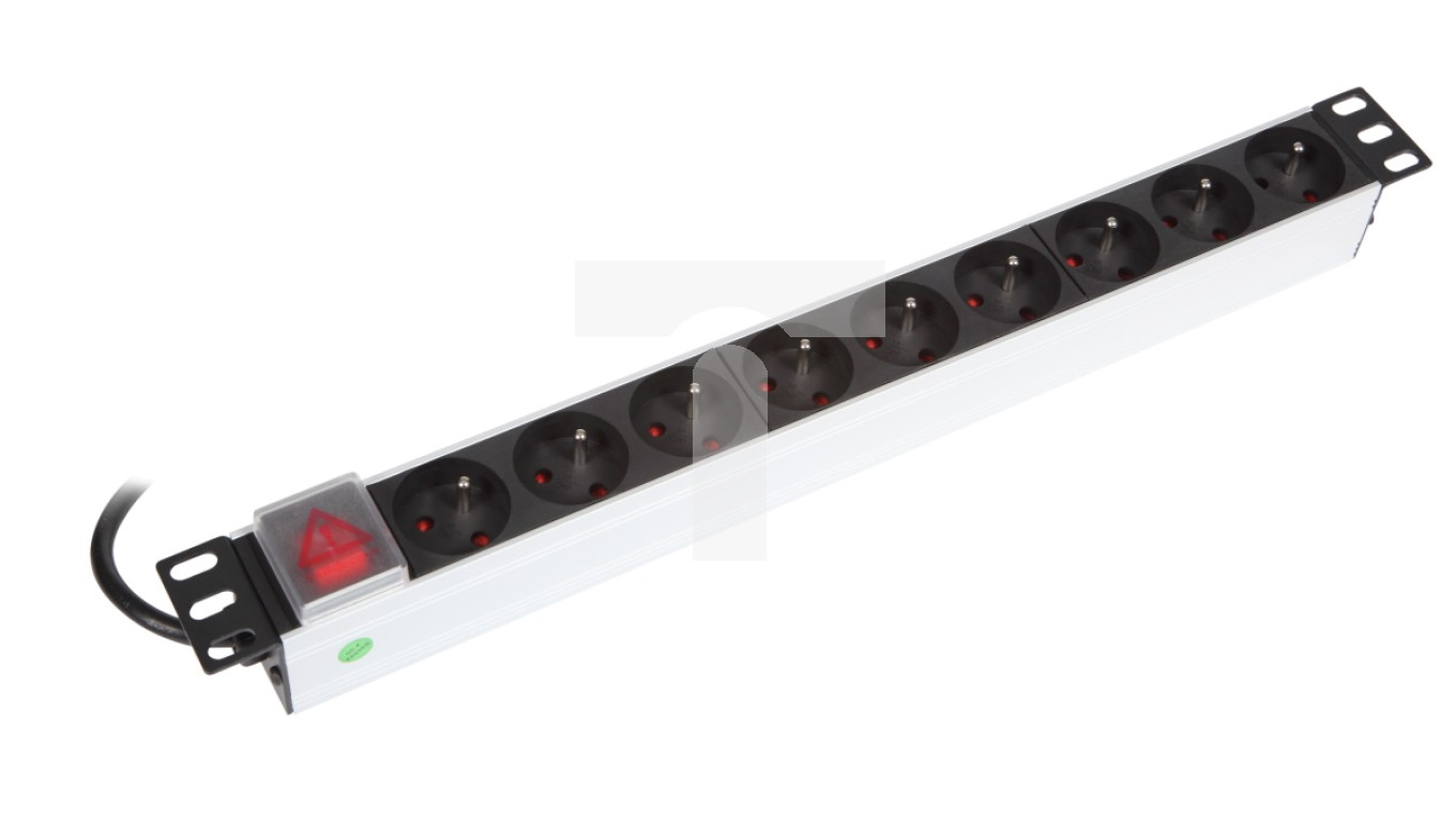 Listwa zasilająca aluminiowa 19 1U, 9xNF C61-314 standard PL, FR, wtyk ...