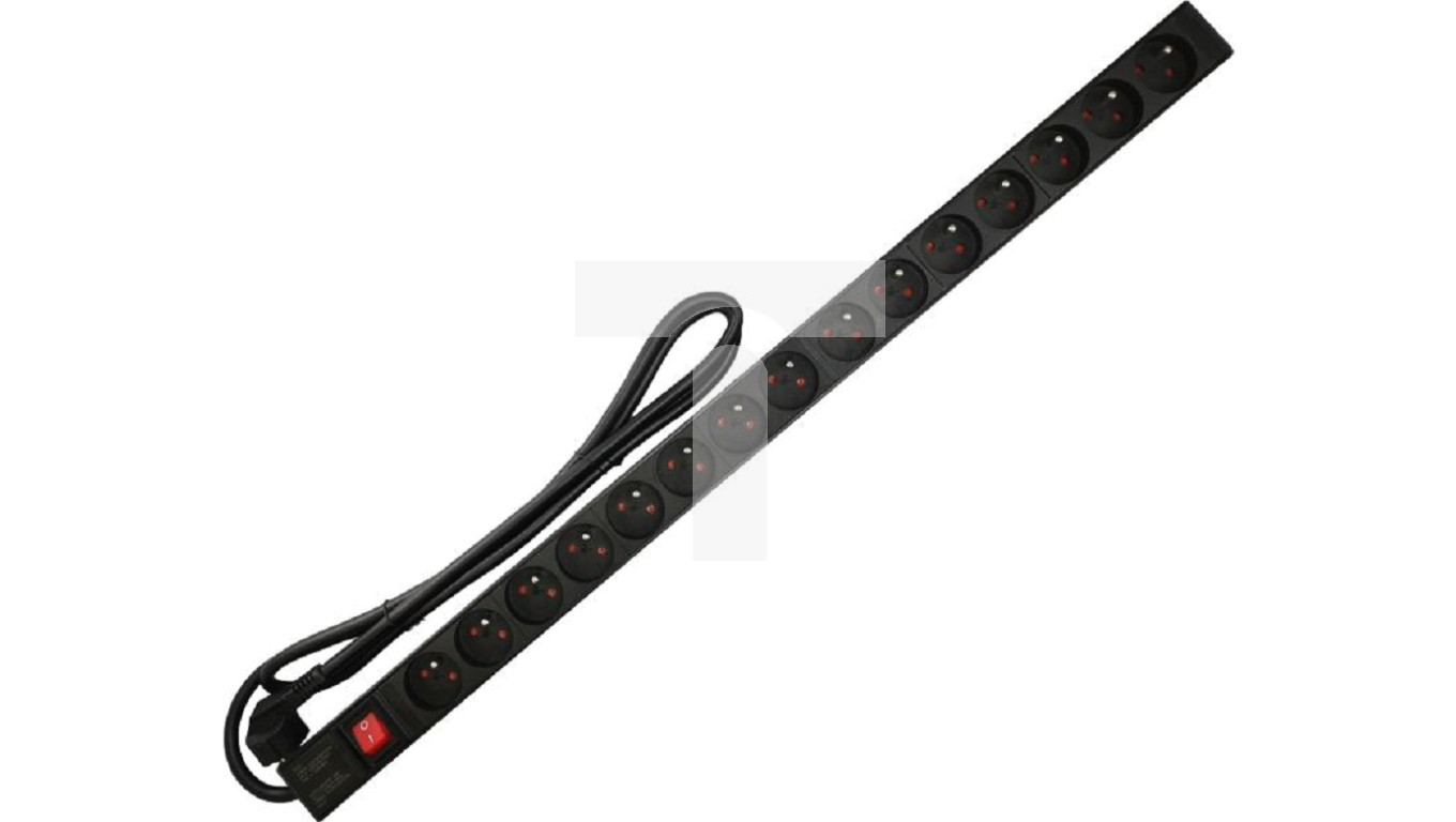 Listwa zasilająca pionowa gniazdo 15 x CEE 7/5 wtyk CEE 7/7 z ...