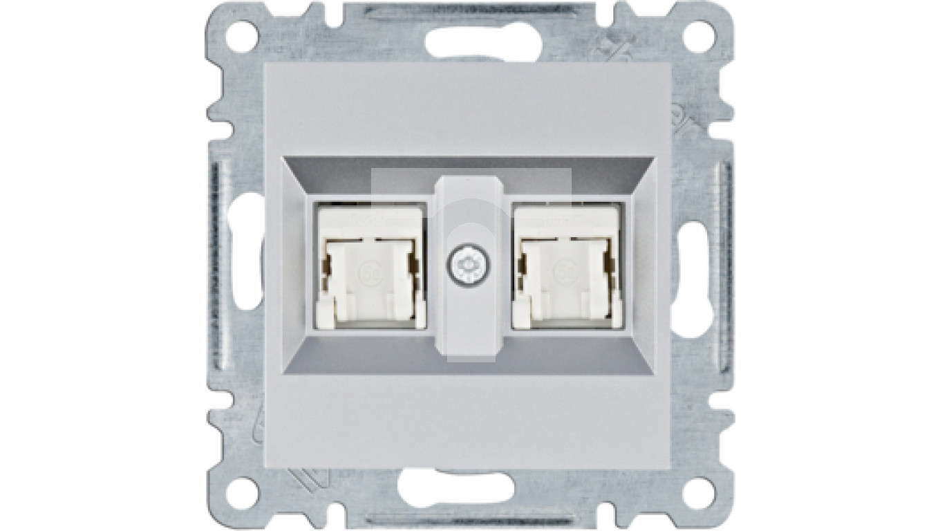 Lumina Gniazdo komputerowe podwójne RJ45 kat.5e UTP srebrne WL2122 ...