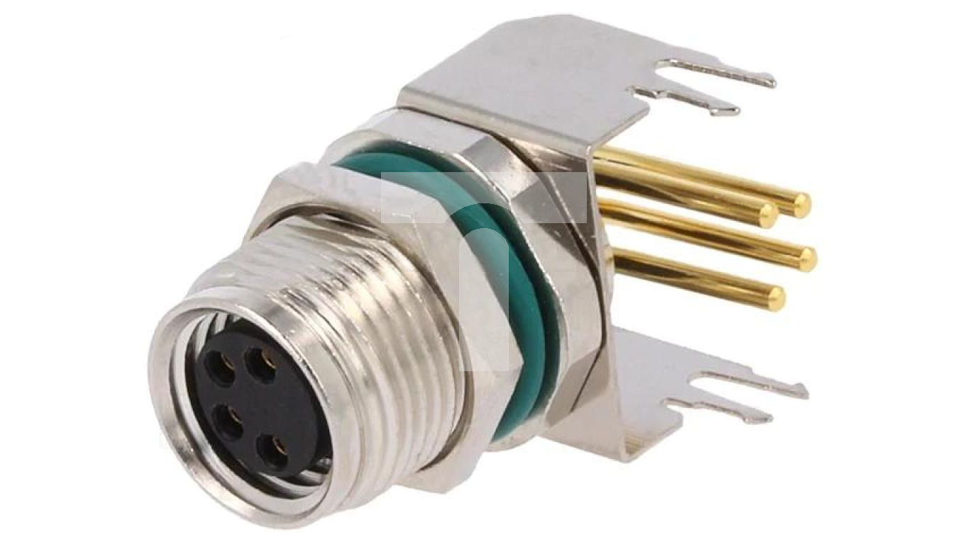 M8S-04PFFR-SF8001 Złącze M8 żeński 4PIN kątowe 90 gniazdo 4A IP68 30V ...