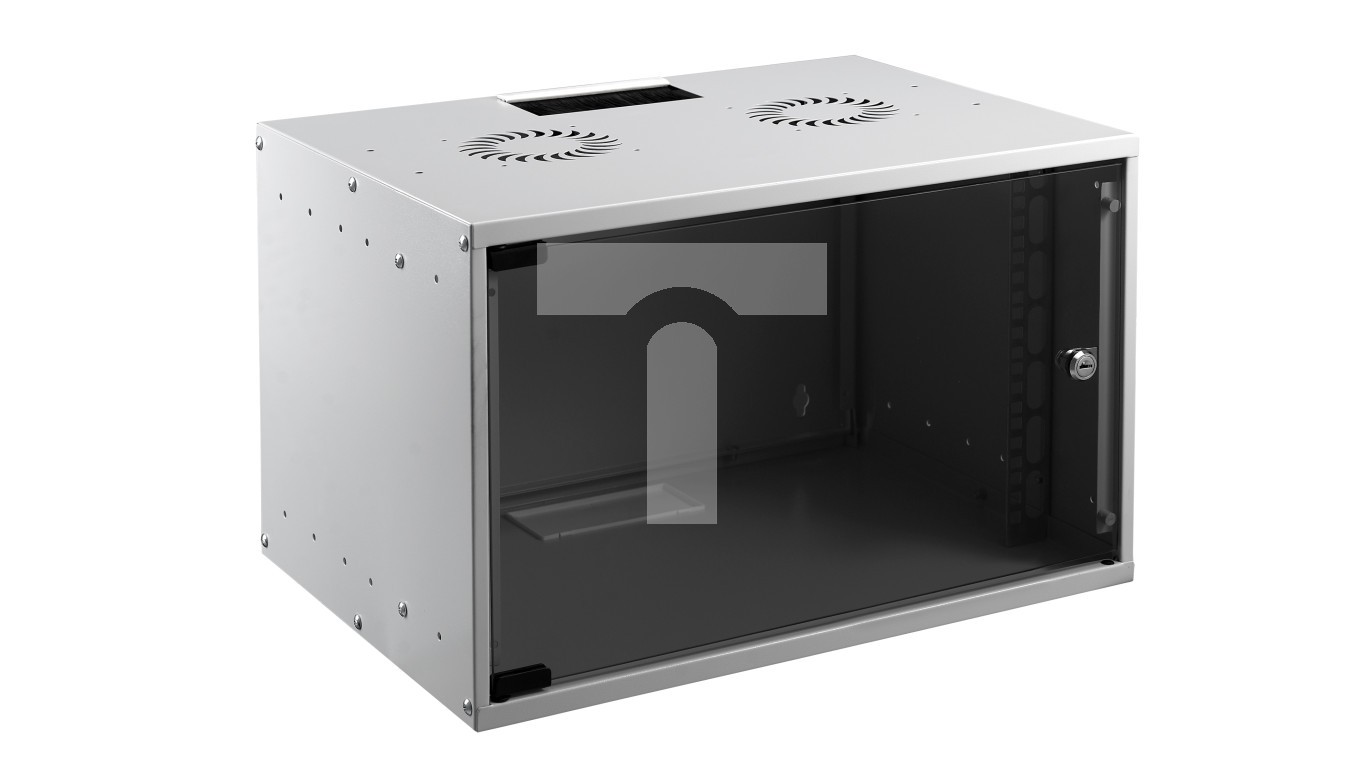 MIRSAN SOHO Szafa wisząca RACK 19 cali 4U 400mm szara szklane drzwi ...