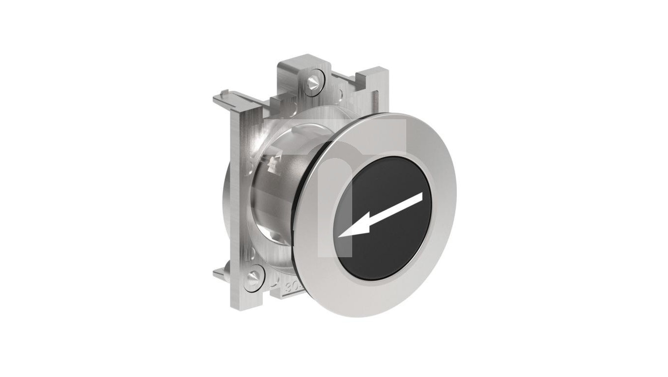 Metalowy przycisk płaski fi30mm kryty samoczynny powrót z symbolem ...