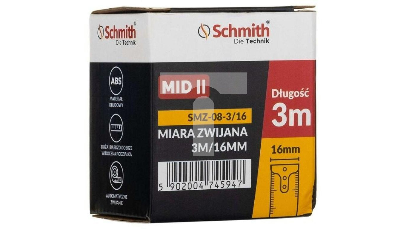 Miara metrówka zwijana premium 3m 16mm Schmith – SCHMITH POLSKA | TIM SA
