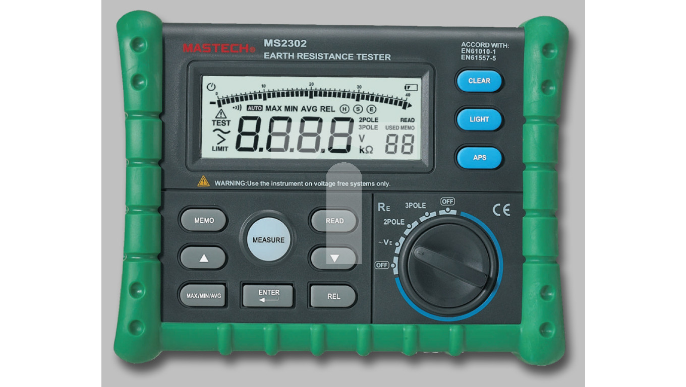 Miernik rezystancji uziemienia metodą dwu- oraz trzyzaciskową MS-2302 – Mastech | TIM SA