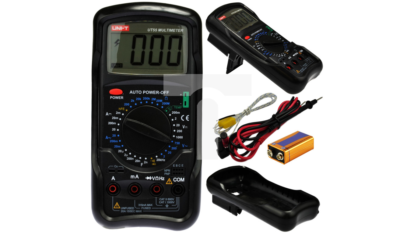 Miernik uniwersalny HQ z pomiarem pojemności multimetr cyfrowy LCD UT55 UNI-T – UNI-T | TIM SA