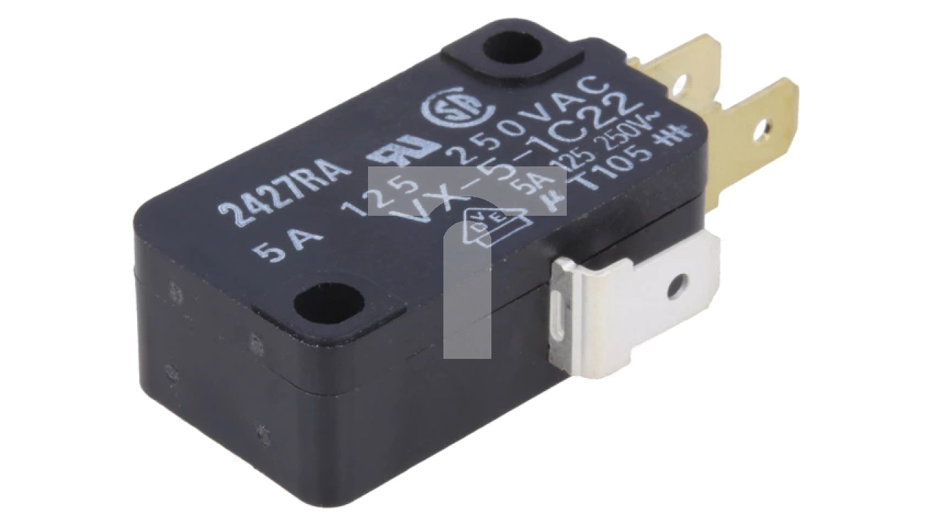 Mikroprzełącznik SNAP ACTION bez dźwigni SPDT 5A/250VAC IP40 VX-5-1C22 ...