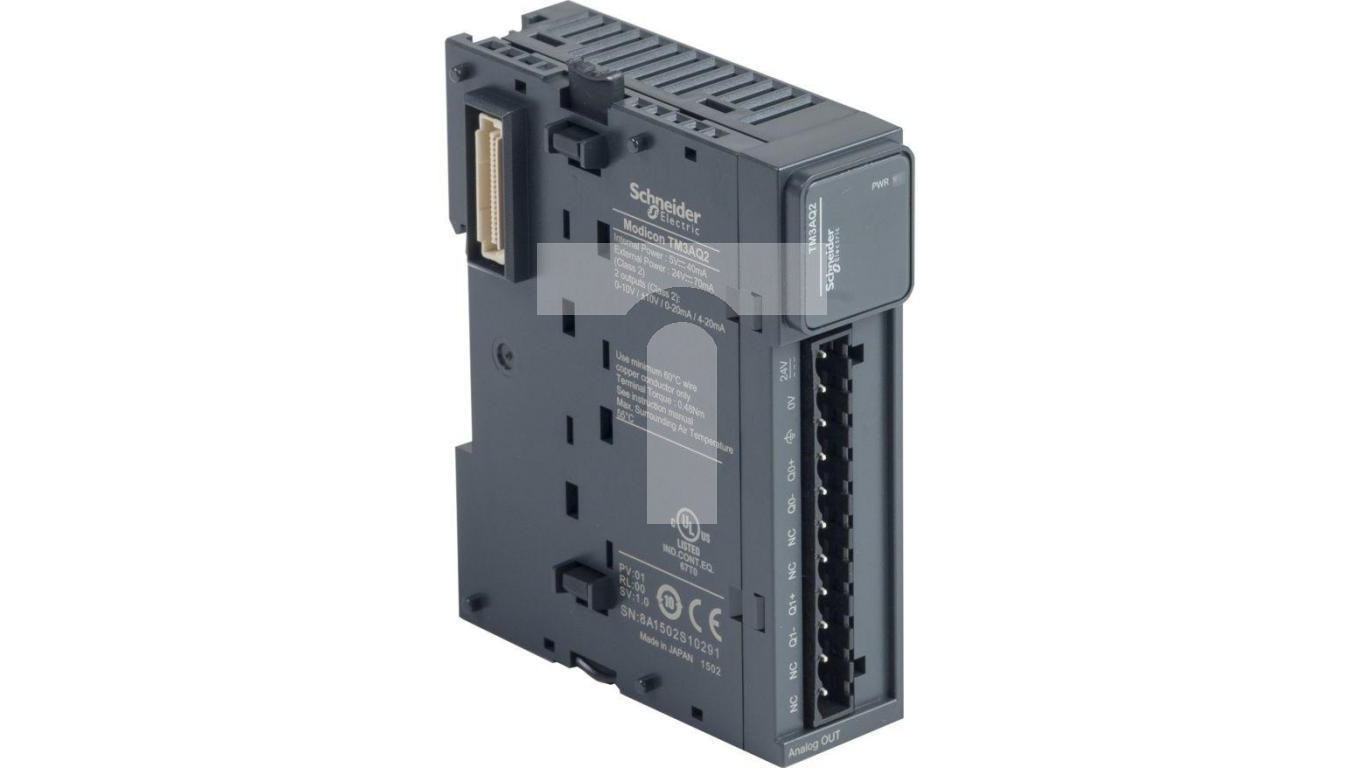 Moduł Modicon TM3-2 wyjścia analogowe TM3AQ2 – Schneider | TIM SA