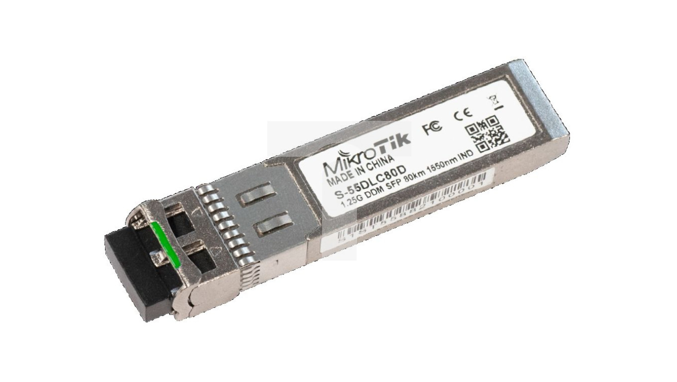Moduł SFP 1,25Gb/s, 2x LC, 1550nm, 80km, DDM, Jednomodowy MikroTik S ...