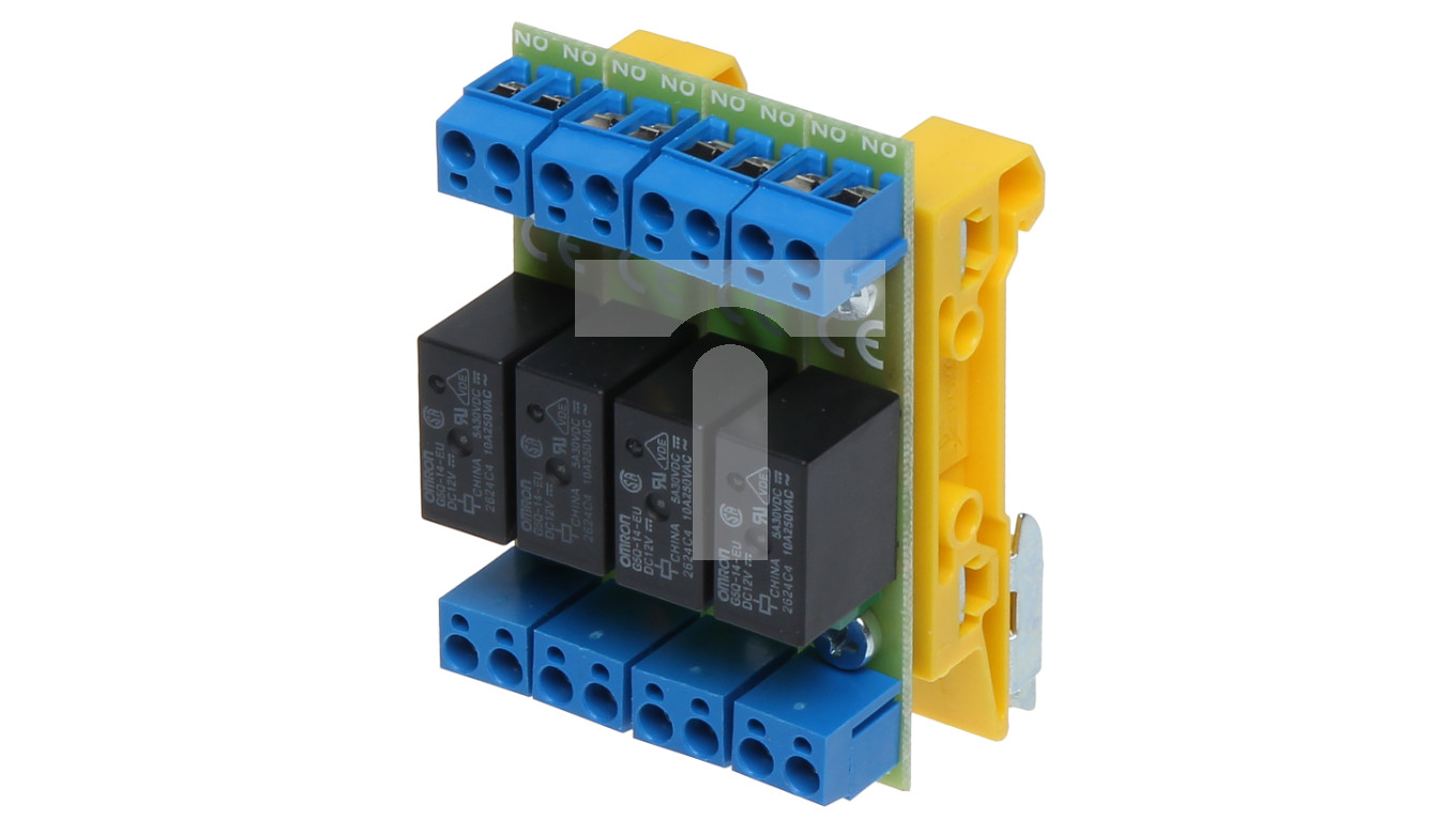 Moduł przekaźnikowy zwierny 4 wyjścia 10-16VDC 2x10A(max), 30VDC/50VAC ...