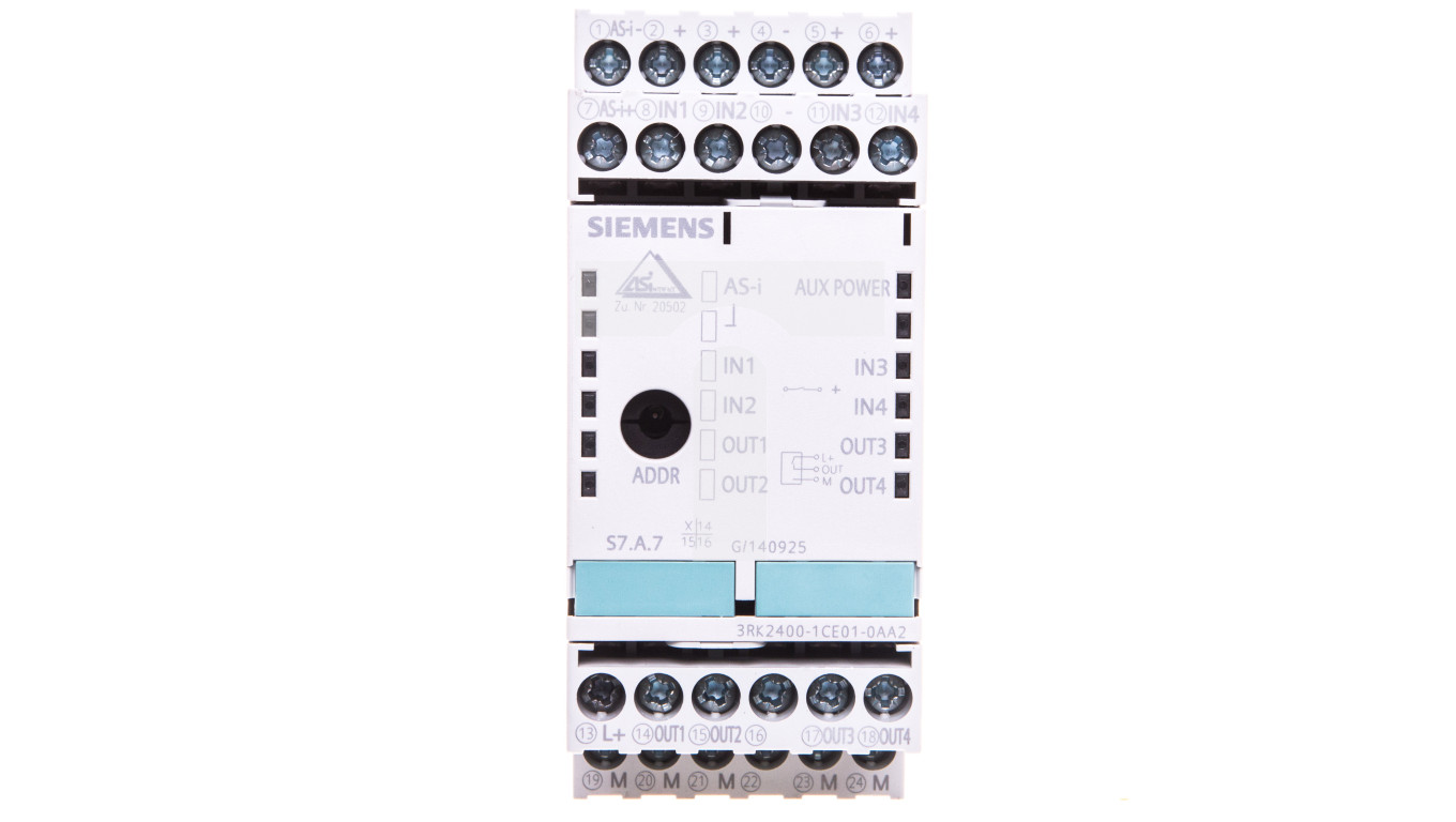 Moduł wejść/wyjść cyfrowych 4we/4wy AS-INTERFACE 3RK2400-1CE01-0AA2 ...