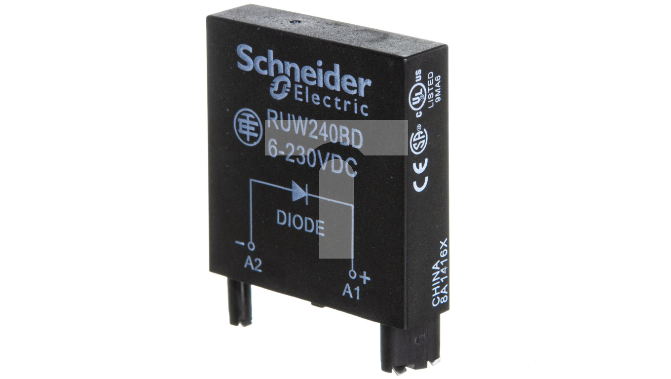 Moduł zabezpieczeniowy dioda 6- 250V AC/DC do gniazda mocy RPZ RUW240BD ...