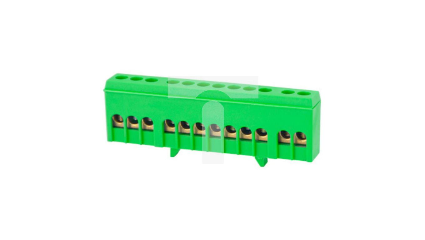Mostek zerowy listwa zaciskowa na szynę w obudowie 12-torowa 12x10mm2 12N zielona – E.NEXT | TIM SA
