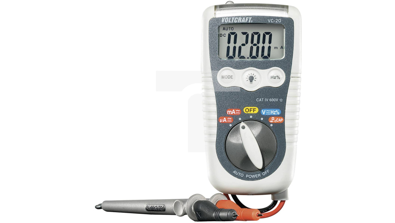 Multimetr cyfrowy VOLTCRAFT VC-20 IP54 CAT IV 600V 516020 – Voltcraft ...