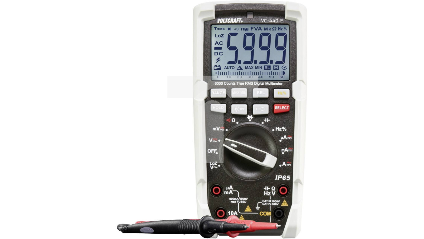 Multimetr cyfrowy VOLTCRAFT VC-440 E, IP65, CAT III 1000 V, CAT IV 600 ...