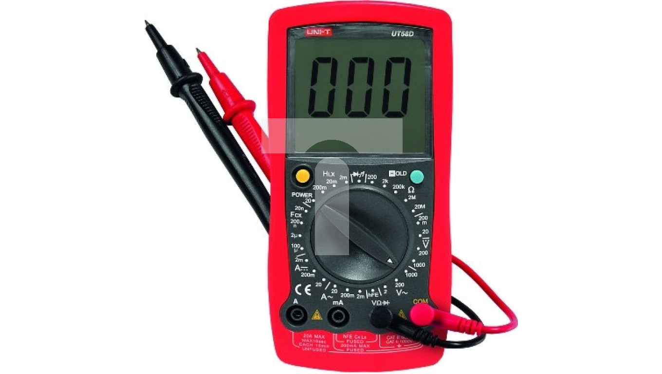 Multimetr miernik cyfrowy uniwersalny do 1kV 20A AC/DC Om, F, H, hFE UT ...