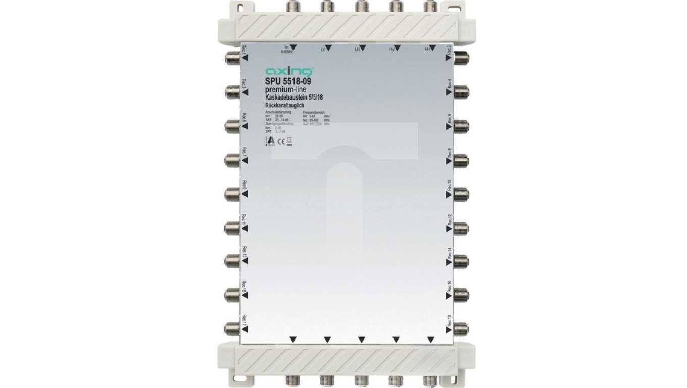 Multiswitch 5/18 SPU 5518-09 z pasywną tv naziemną 5 wejść / 18 wyjść ...