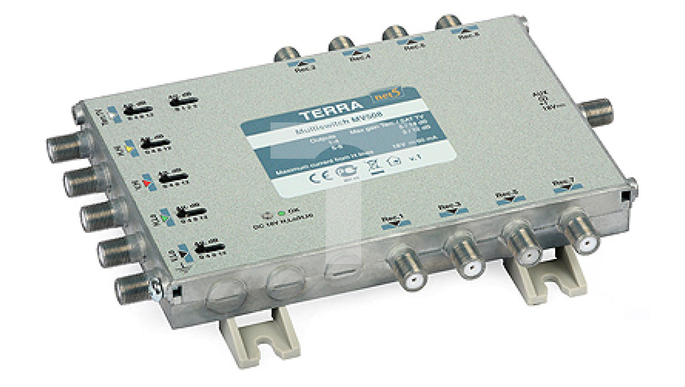 Multiswitch MV-508 Terra klasa A, 5-wejściowy 8-wyjściowy z regulacją ...