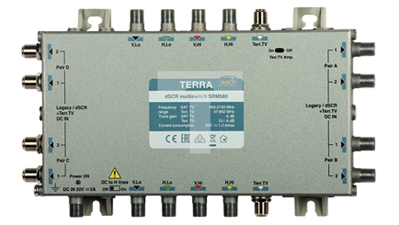 Multiswitch przelotowy SRM-580 Terra klasa A z AGC - aktywny tor TV ...