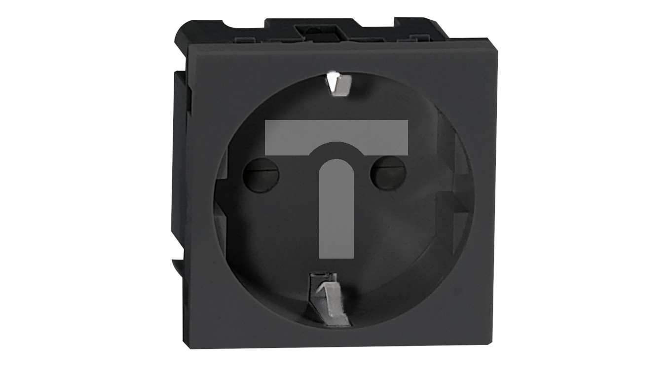 NOEN GS, gniazdo modułowe 45x45mm 1x2P+Z (Schuko), 16A 250V, czarne,OR ...