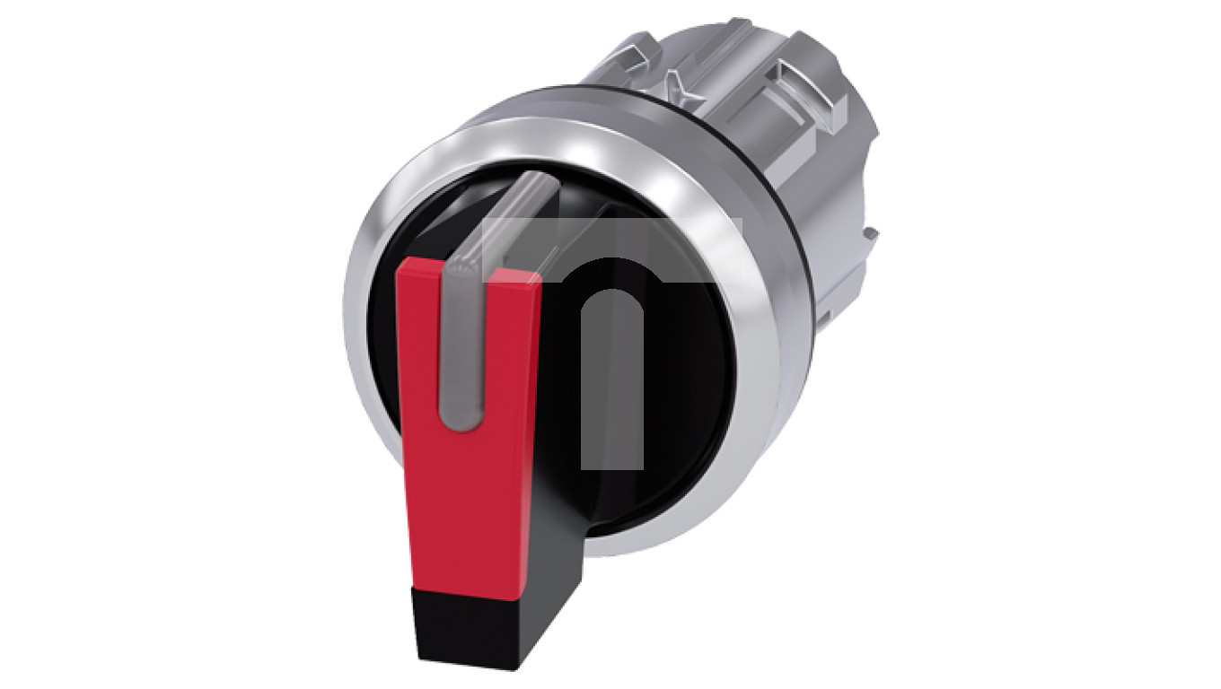 Napęd przełącznika 3 położeniowy I-O-II 22mm czerwony z podświetleniem bez samopowrotu metal mat ...