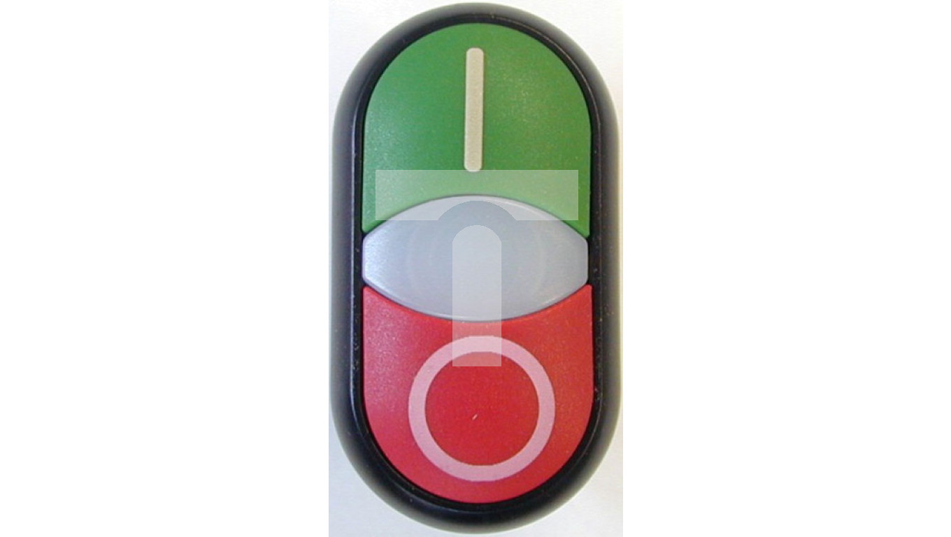 Napęd przycisku podwójny zielony/czerwony /I-O/ 22mm IP66 z podświetleniem z samopowrotem M22 ...