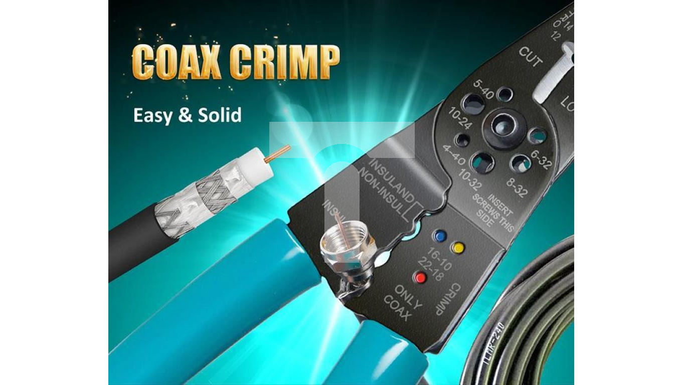 Narzędzie uniwersalne 5w1 wielofunkcyjne (obcinaczki, ściągacz izolacji, zaciskacz konektorów ...