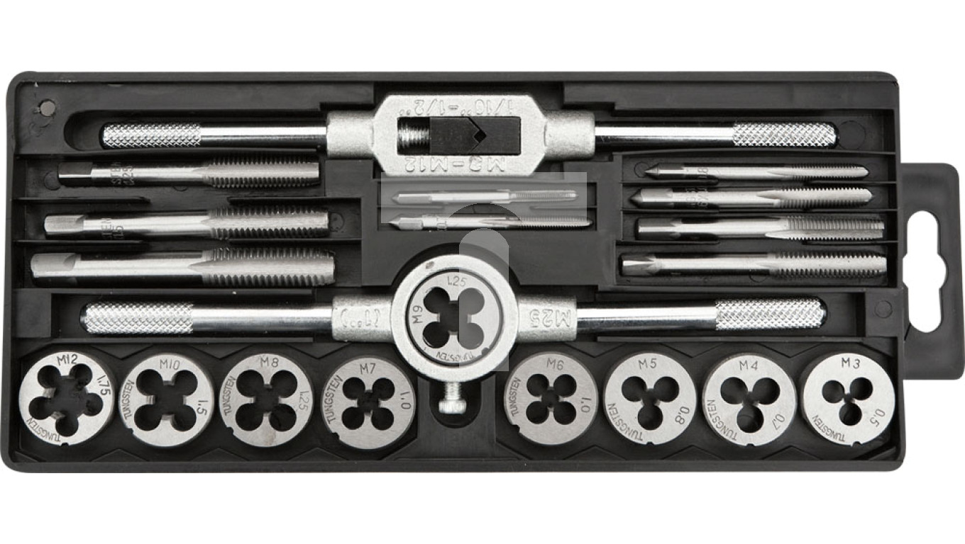 Narzynki i gwintowniki M3-M12 stal wolframowa (zestaw 20 szt.) 14A425 – TOPEX | TIM SA