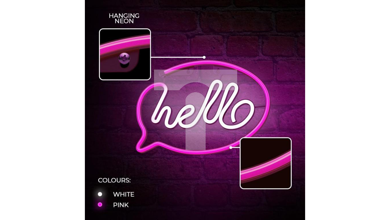 Neon LED HELLO róż biały Bat + USB FLNE15 Forever Light – TELFORCEONE 3 | TIM SA