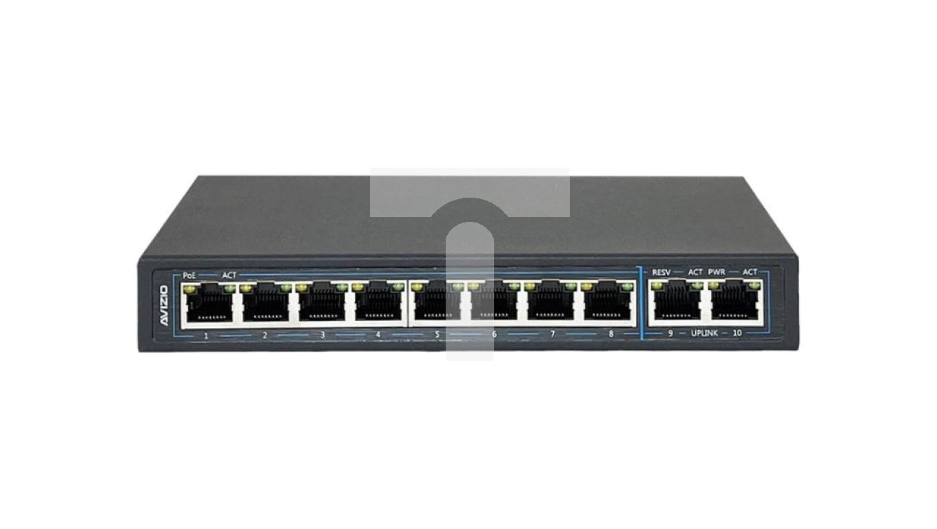 Niezarządzalny przełącznik (switch) 10xRJ45 - 8 portów RJ45 PoE+ 1Gb/s ... Niezarządzalny przełącznik (switch) 10xRJ45 - 8 portów RJ45 PoE+ 1Gb/s ...