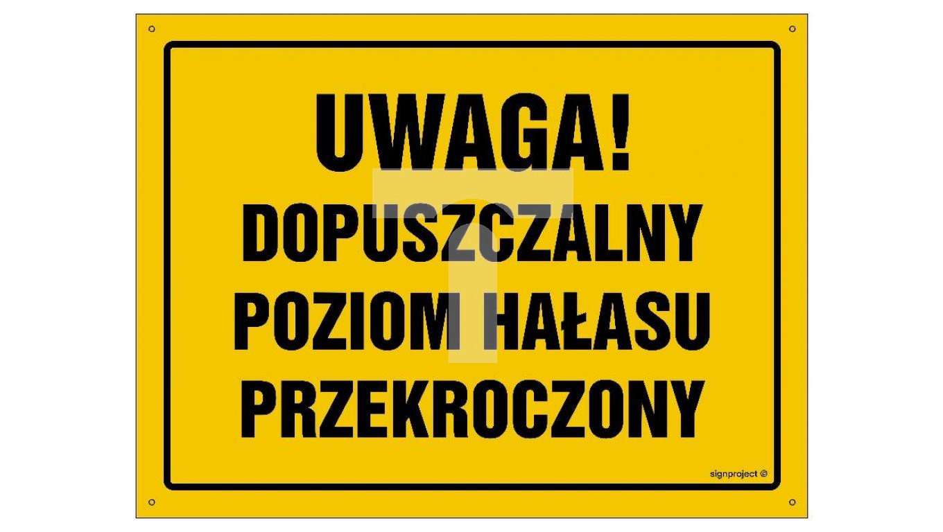 OA060 Uwaga! Dopuszczalny poziom hałasu przekroczony 45 x 32 cm FN ...