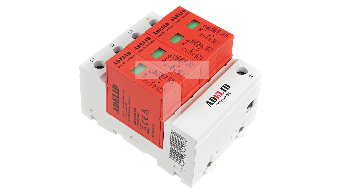 OGRANICZNIK OCHRONNIK PRZEPIĘĆ 3-FAZ Typ T1+T2 4P – ADELID | TIM SA