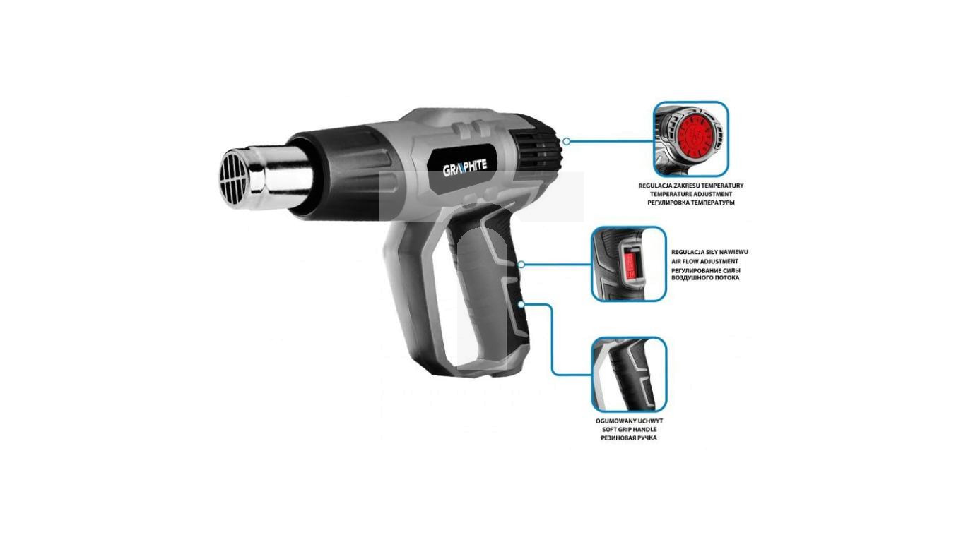 OPALARKA 2000W, ZAKRES TEMPERATUR 50-550OC, 3 BIEGI ,WALIZKA – GRAPHITE ...