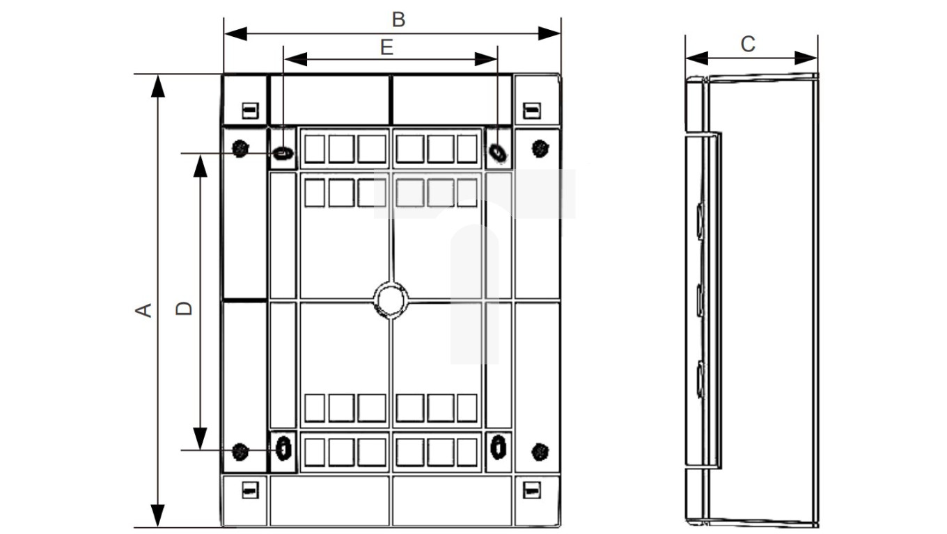 Obudowa instalacyjna PNS skrzynka natynkowa 4x12 modułów 287x653x112mm ...