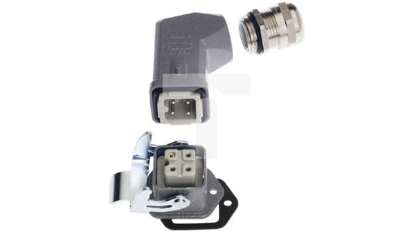 Obudowa metalowa złącza HAN-KIT 3A 3+PE męski+żeński 230/400V 10A Han A ...