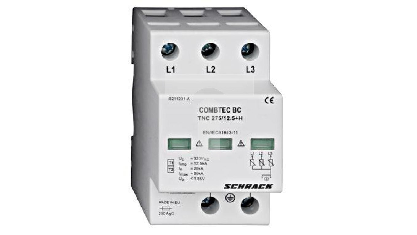 Ogranicznik przepięć Typ T1+T2 4P 275V 60kA 1,5kV EL30Typ T1+T2 4P 7 ...