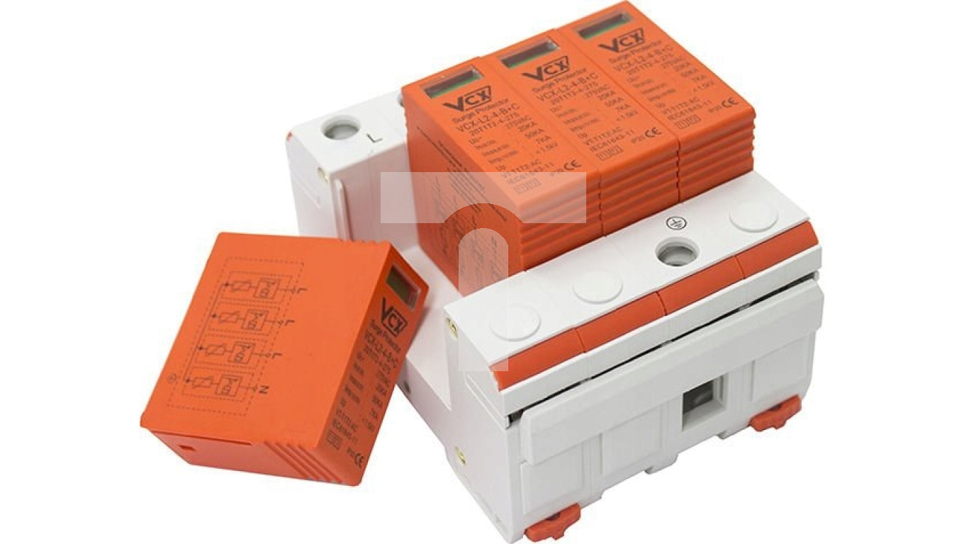 Ochronnik przepięć-ogranicznik modułowy 4P 7kA 275V TYP T1+T2 B+C 4P 3 ...