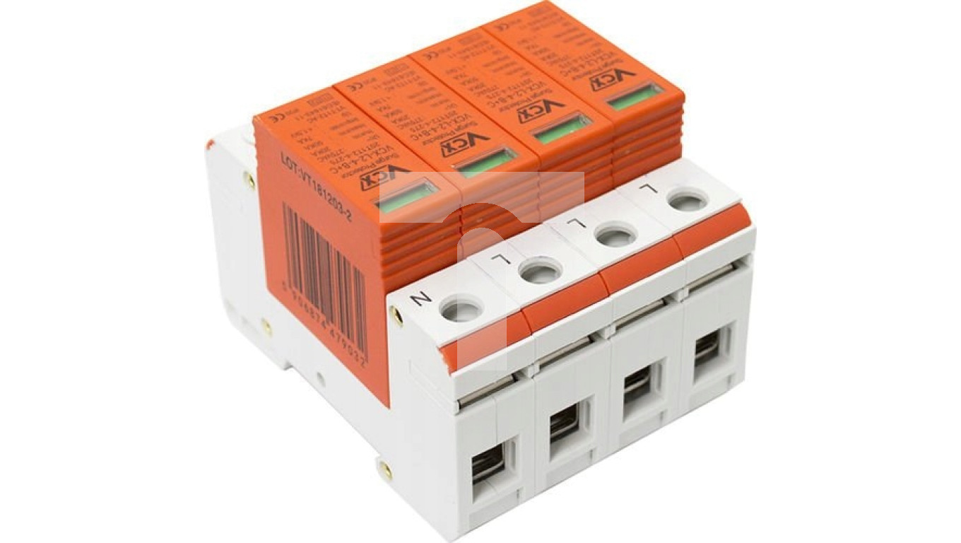 Ochronnik przepięć-ogranicznik modułowy 4P 7kA 275V TYP T1+T2 B+C 4P 3 ...