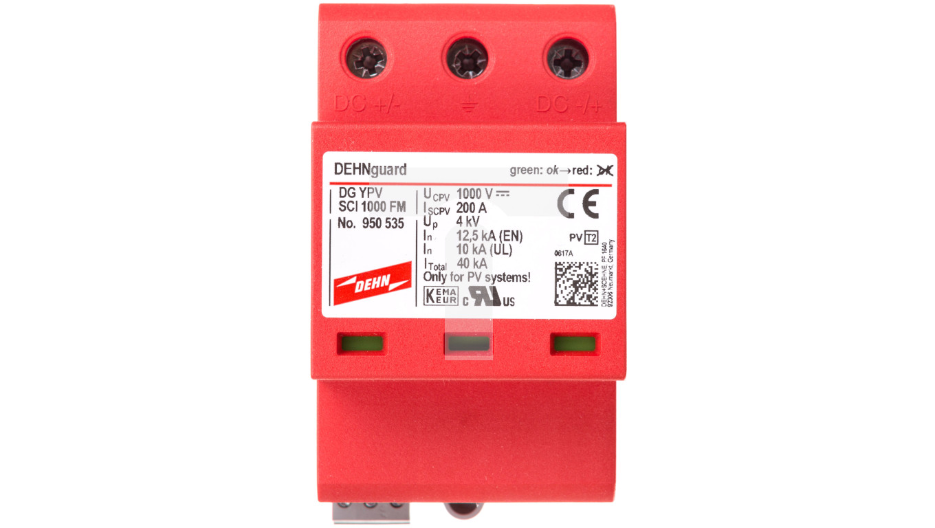 Ogranicznik przepięć C Typ 2 do ochrony instalacji PV 1000V DC 3P 12 ...