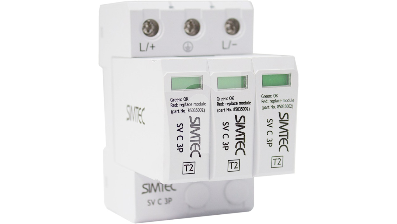 Ogranicznik przepięć PV 1000V C typ 2 3-polowy fotowoltaiczny T2 SIMTEC 85034002 – Simet | TIM SA