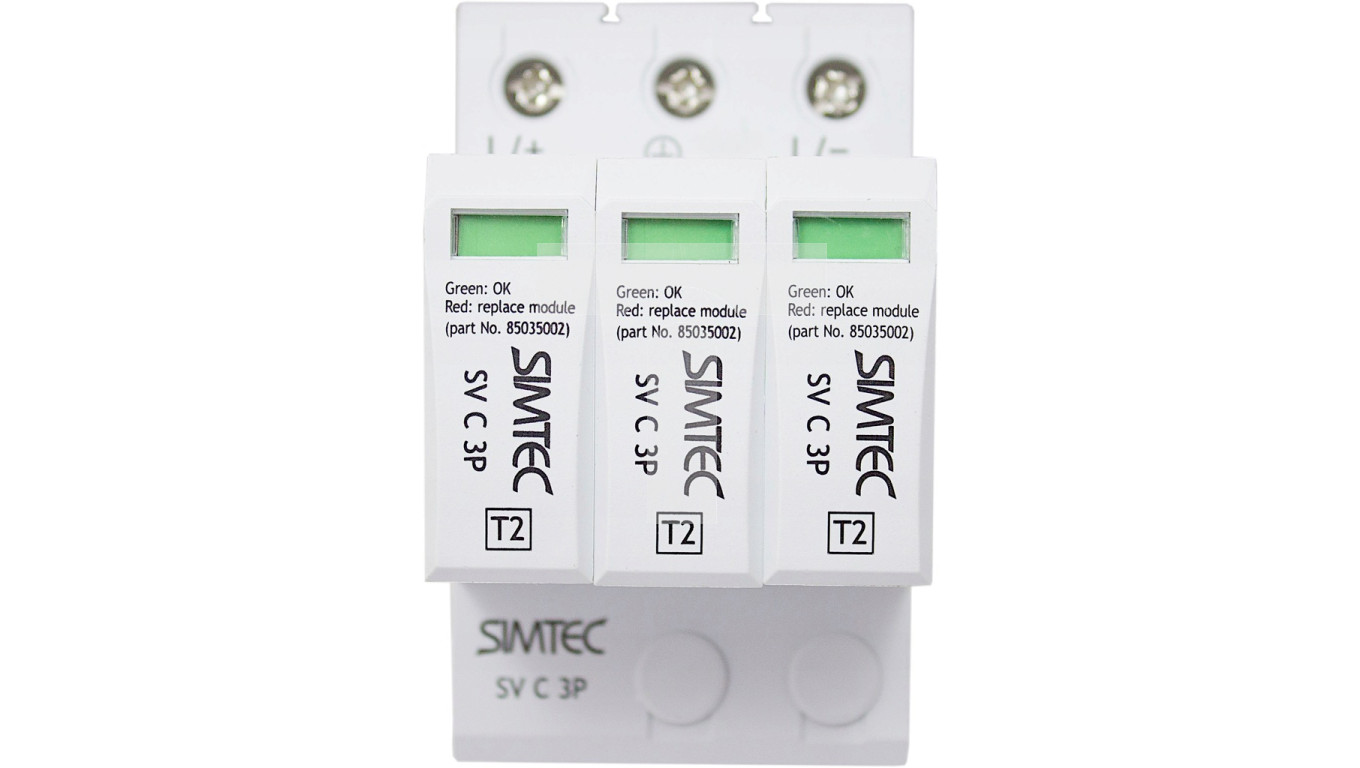 Ogranicznik przepięć PV 1000V C typ 2 3-polowy fotowoltaiczny T2 SIMTEC 85034002 – Simet | TIM SA