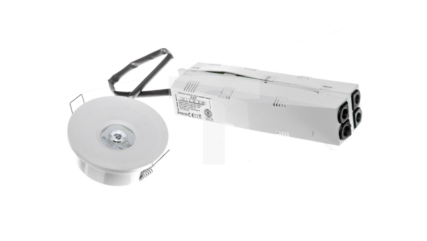 Oprawa awaryjna AXP IP65/20 LED 3W 375lm (opt. otwarta) 3h jednozadaniowa AT biała AXPO/3W/B/3 ...
