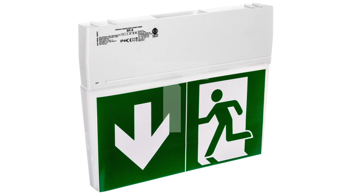 Oprawa awaryjna SK-8 LED 1,2W 1h jednozadaniowa AT biała / opal SK8/1 ...