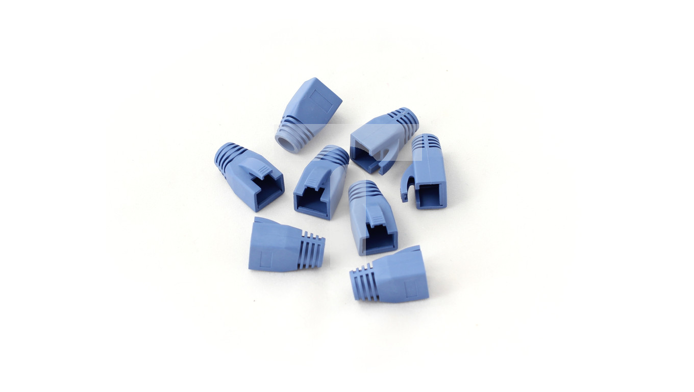 Osłonka na wtyk RJ45 niebieskia do kabli o dużej średnicy do 7,5mm X-ML ...