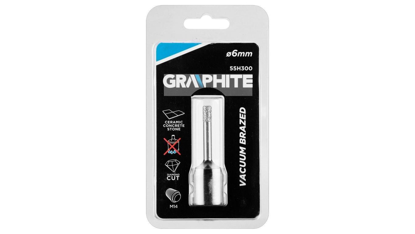 Otwornica Diamentowa Koronka 6mm z gwintem M14 do gresu, kamienia ...