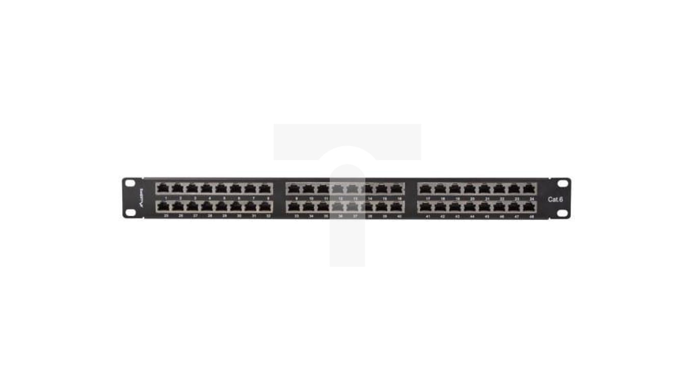 PATCH PANEL 48 PORT 1U 19 KAT.6 FTP EKRANOWANY CZARNY LANBERG PPS6-1048 ...