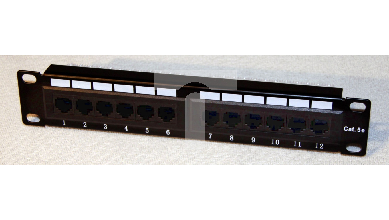 Patch panel 10 cali 12Port cat 5e wyposażony czarny 10-0004 – SABAJ ...