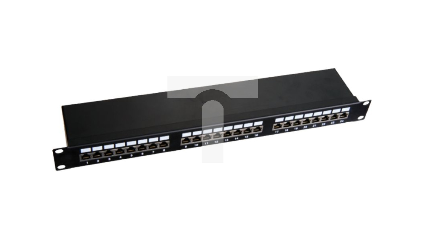 Patch panel 1U/19 cali STP ekranowany 24 porty kat. 5E złącza LSA półka ...